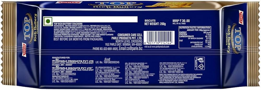 Parle Top Crackers Delicious Buttery 250gm – Fantasybazaar